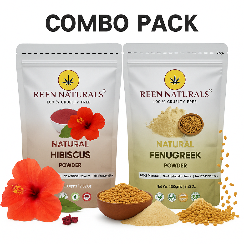 Hibiscus + Fenugreek Combo Hair Mask - 100gms Each – Reen Naturals